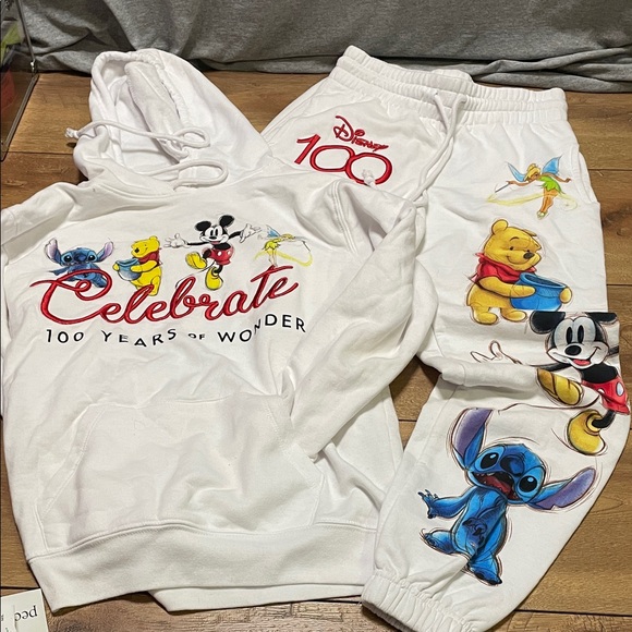 Disney | Pants & Jumpsuits | Disney White Joggers With Colorful ...
